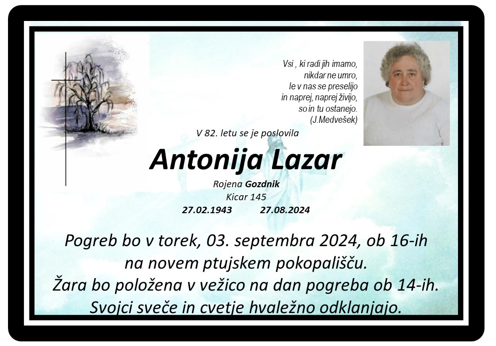 Osmrtnice - Javne službe Ptuj